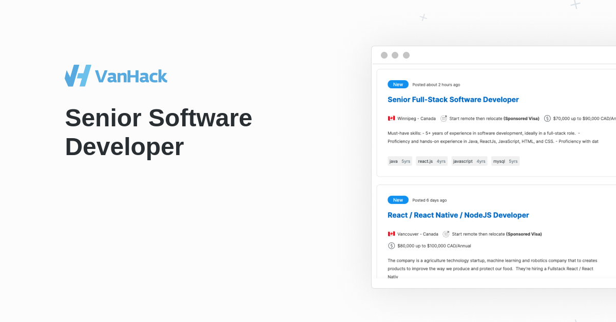 Senior Software Developer - VanHack